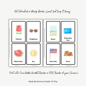 32 Summer Flash Cards for Toddlers, Preschoolers, and Kindergarteners ...