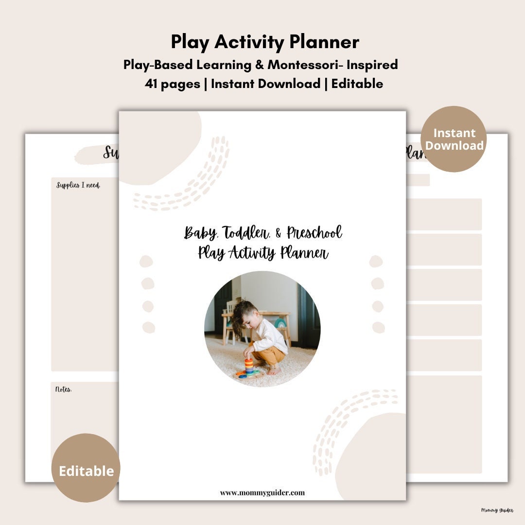 Play Activity Planner Editable Printable Montessori Inspired Kids ...
