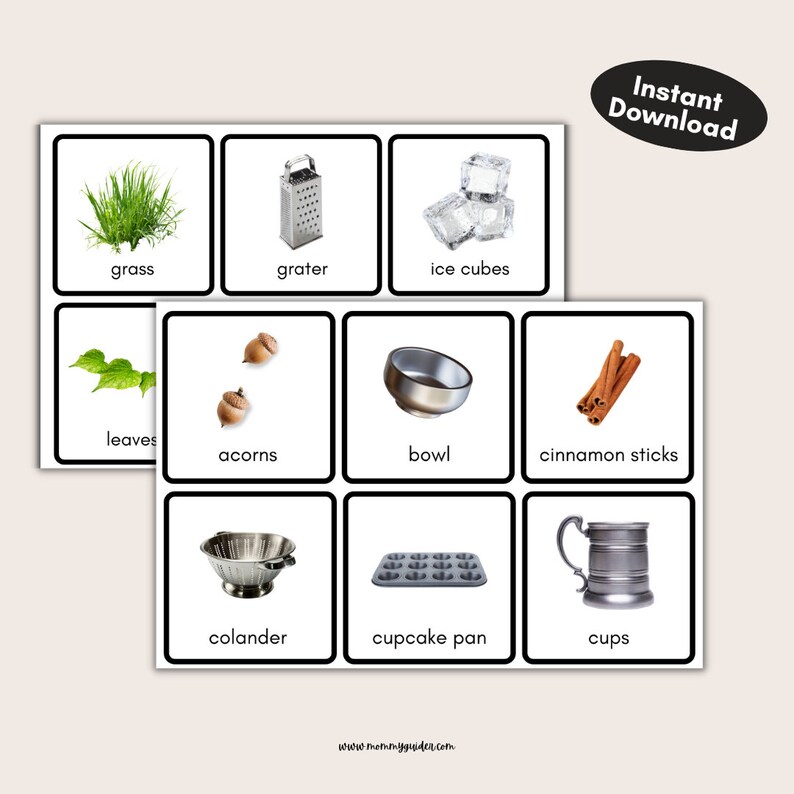 Mud Kitchen Labels Flashcards: Montessori Nature Activity (PDF) - Etsy
