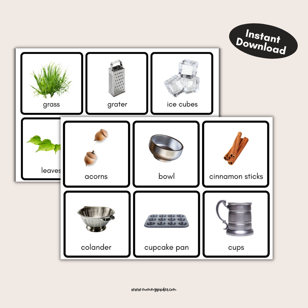 Mud Kitchen Labels Flashcards: Montessori Nature Activity (PDF) - Etsy