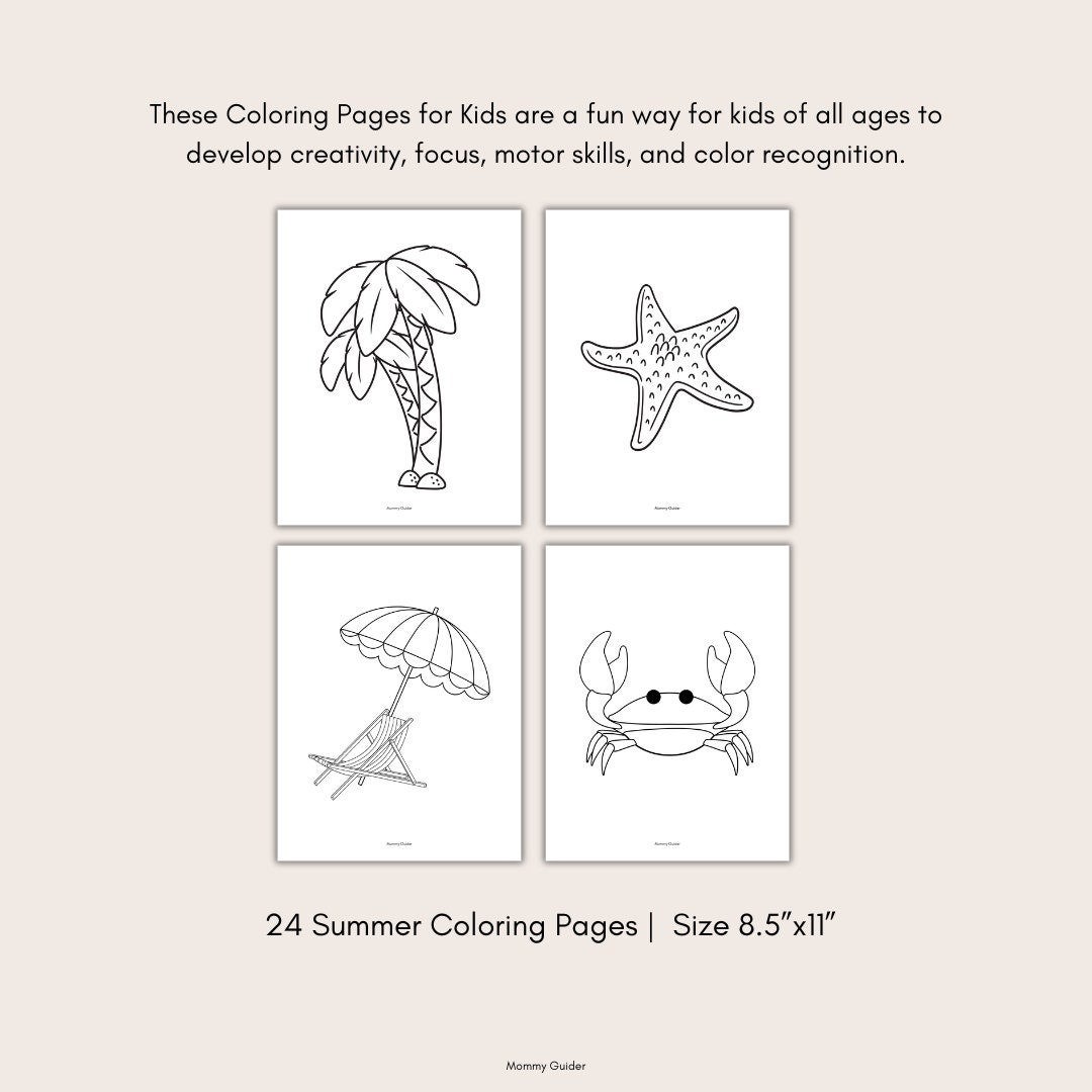 Summer Coloring Pages | Summer PDF Coloring Summer Printables | Beach ...