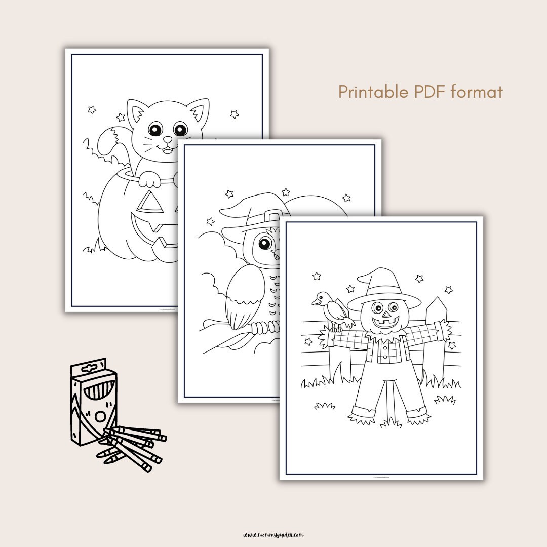 My Halloween Coloring Book Cute Non Scary Halloween Coloring - Etsy