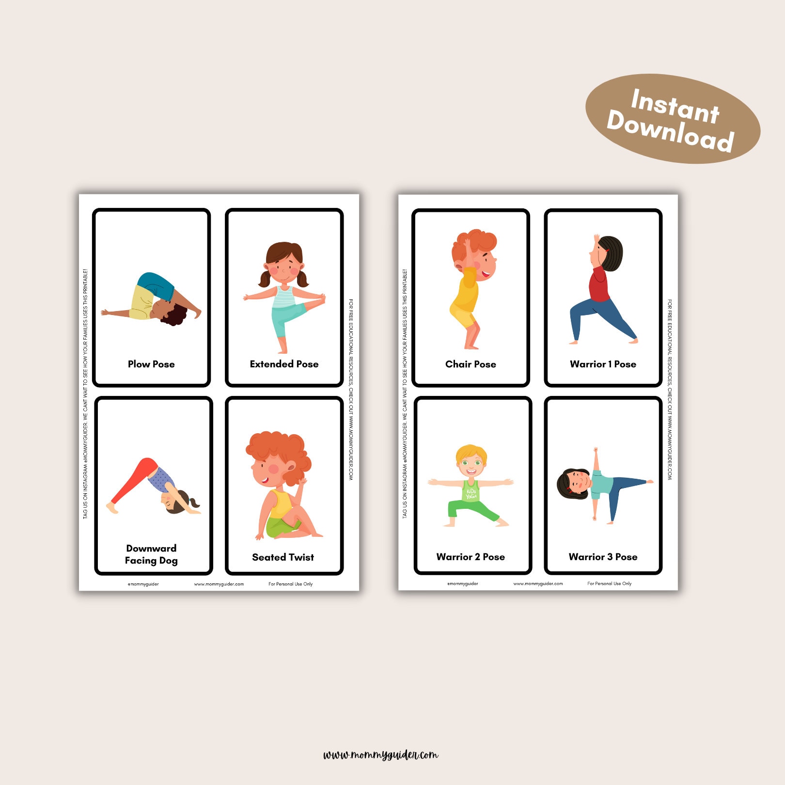 Yoga Pose Cards: Toddlers, Preschoolers, School Age (digital Download ...