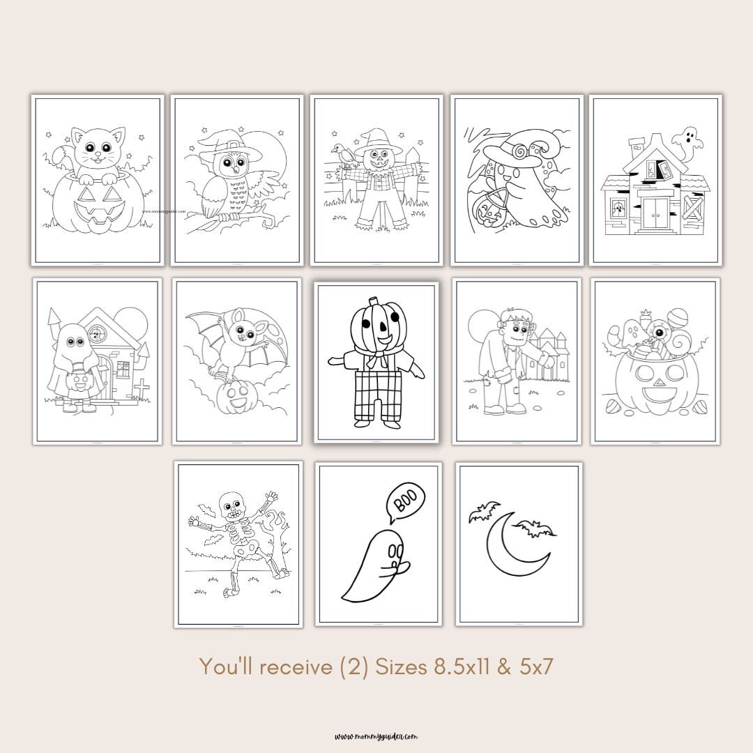 My Halloween Coloring Book Cute Non Scary Halloween Coloring - Etsy