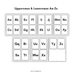 Alphabet Flash Cards for Kids Printable Uppercase & Lowercase - Etsy