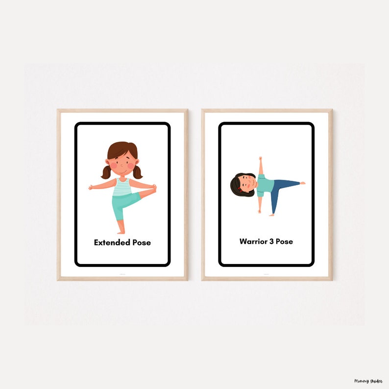 Yoga Poster Wall Art for Toddlers Preschoolers & School Age Children ...