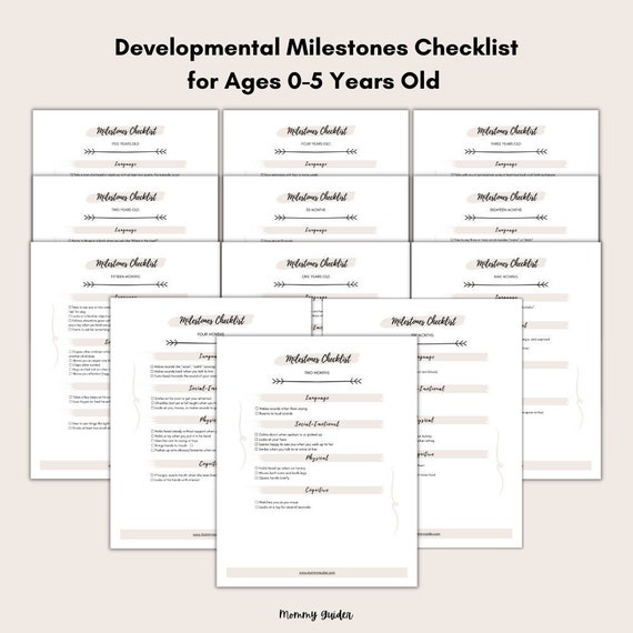 Printable Milestones Checklist for Baby Toddler & | Etsy Canada