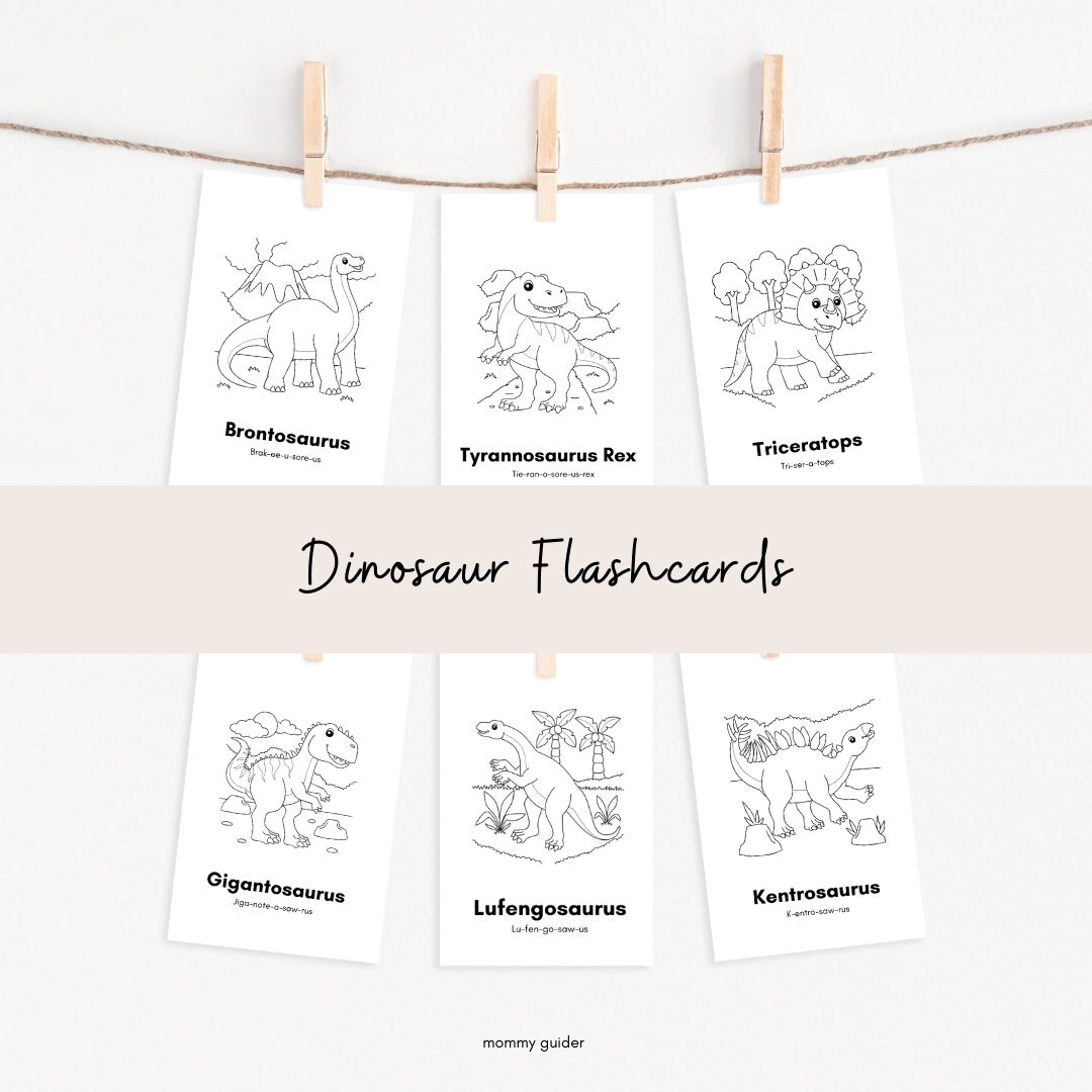 Printable Dinosaur Adventure Flashcards Learning Fun for - Etsy
