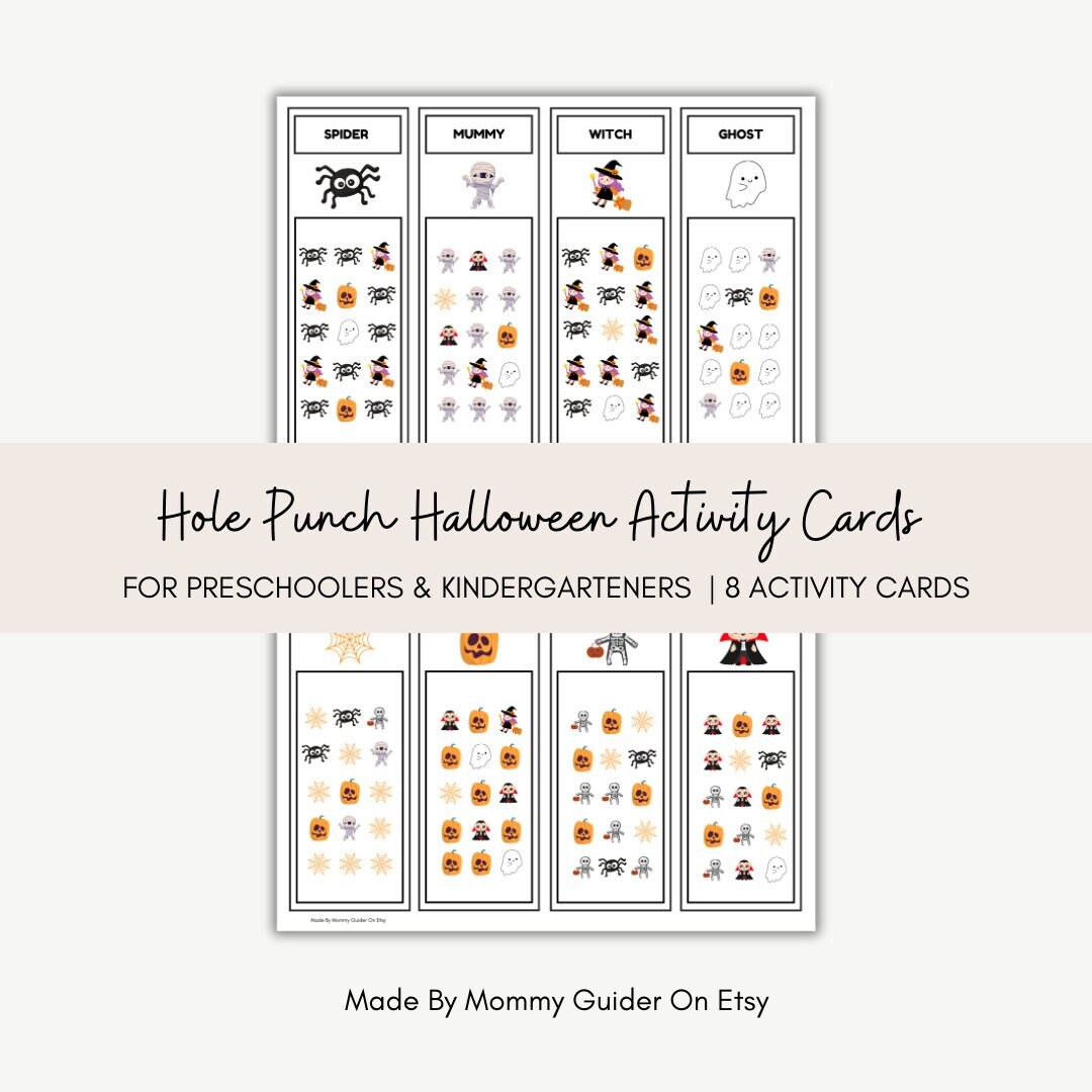 Hole Punch Halloween Activity for Preschoolers and Kindergarteners ...