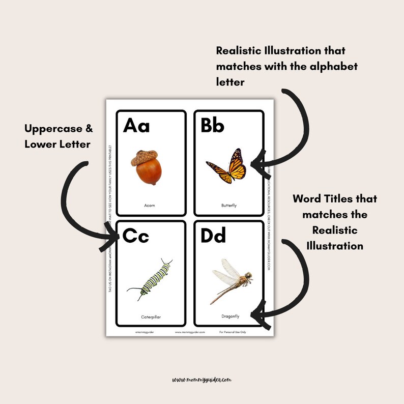 Abc Nature Flashcards Printable Pre K Flash Cards - Etsy