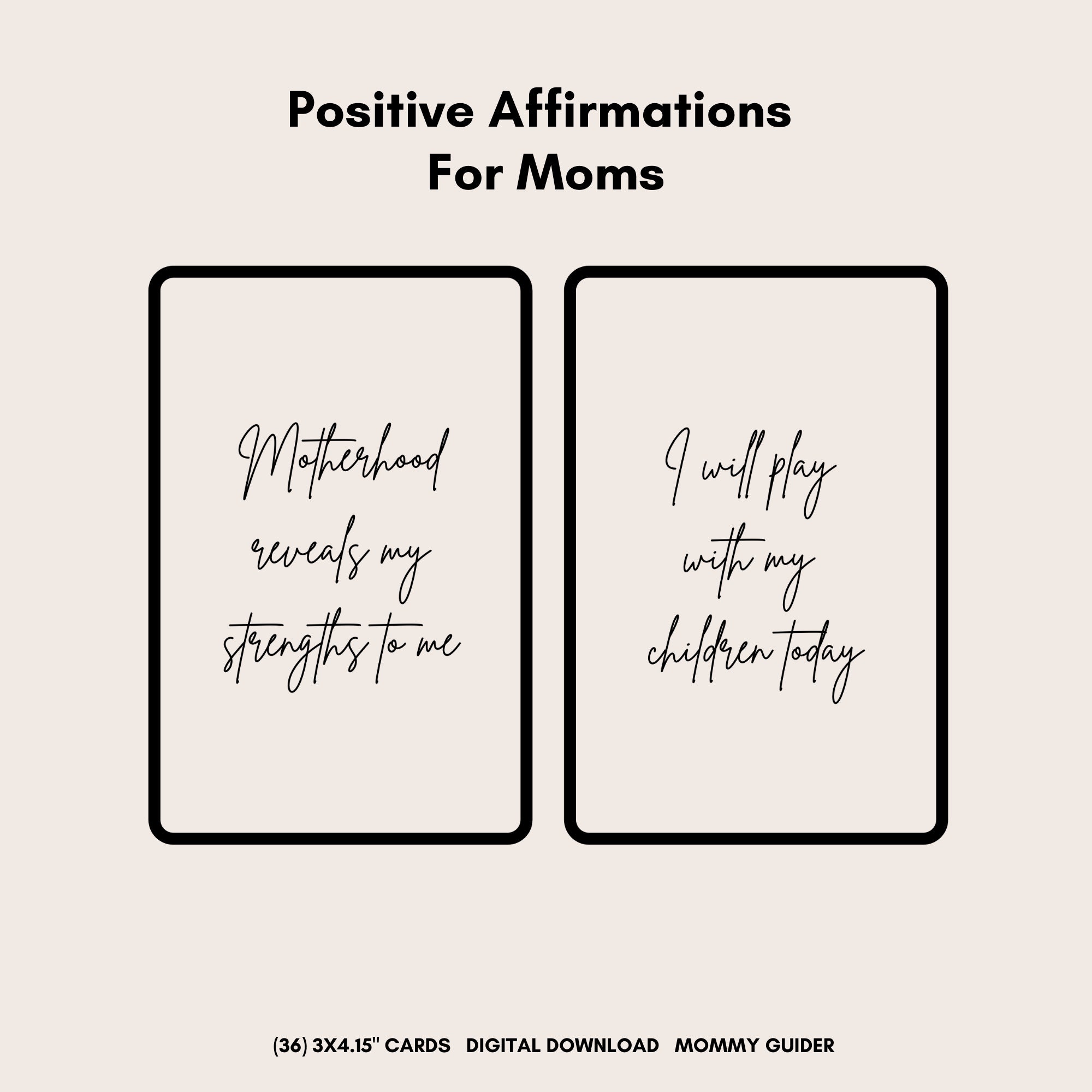 Inspiring Positive Affirmations Cards for Moms - Etsy