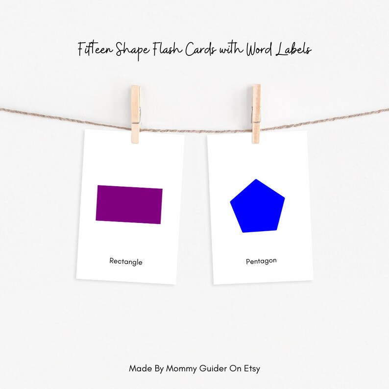 Printable Shape Flash Cards for Toddlers Preschoolers and - Etsy