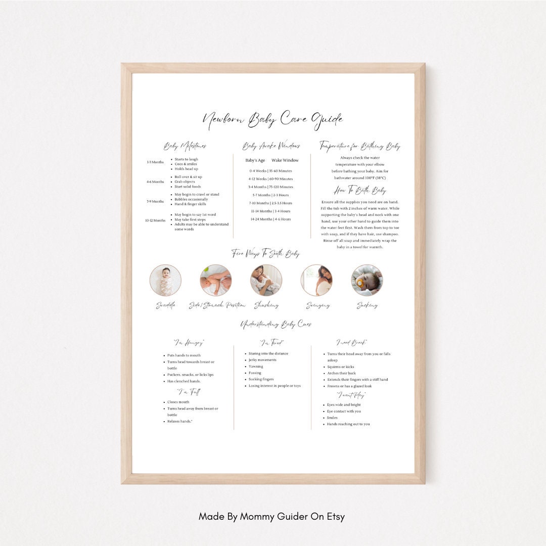 Newborn Baby Care Guide: Essential Tips Printable (digital Download) - Etsy