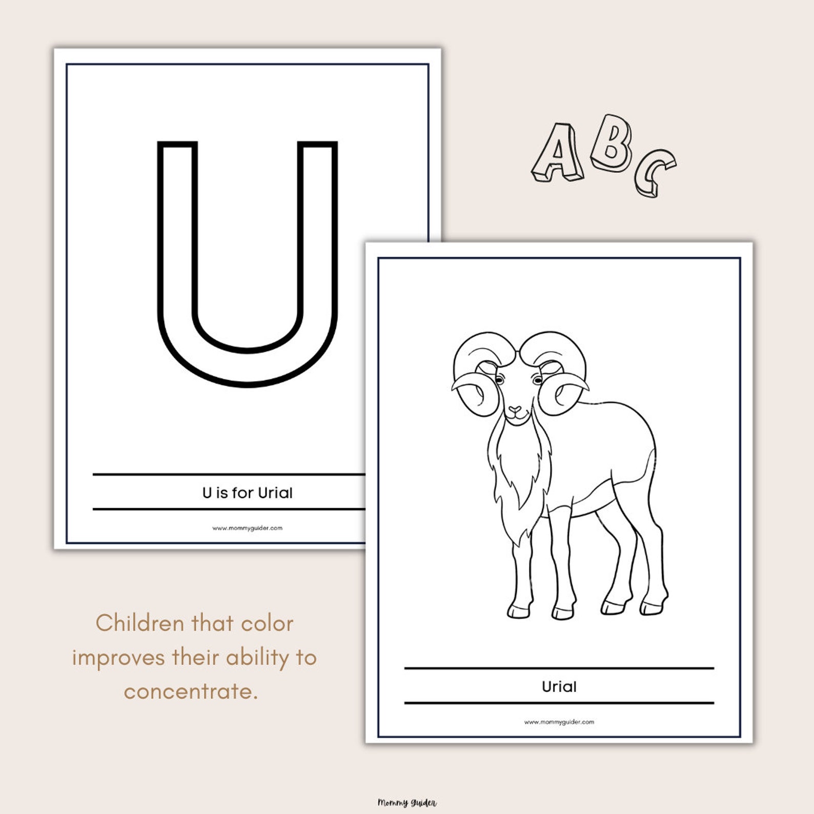 Nature ABC Coloring Book: Printable Alphabet Learning (PDF) - Etsy