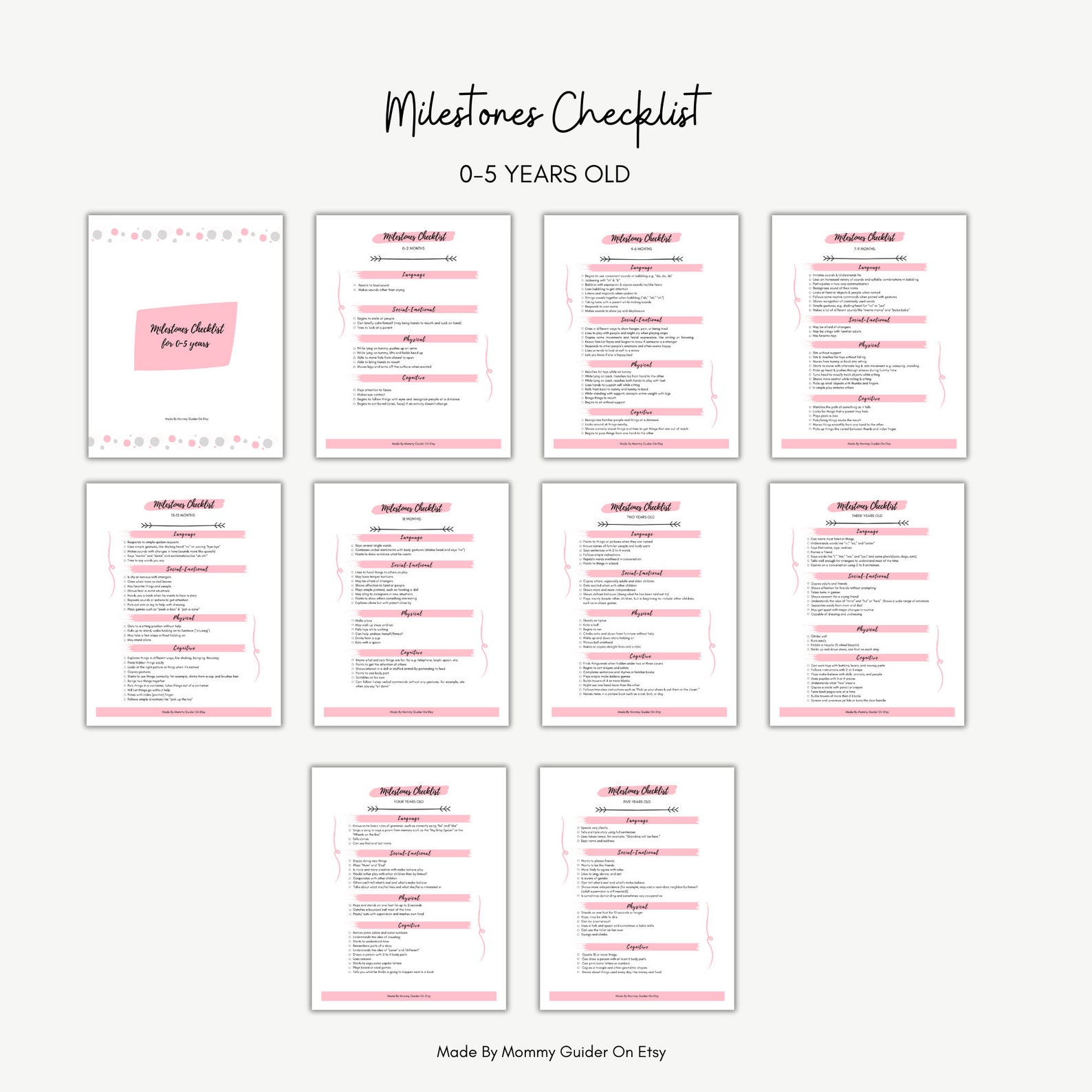 Printable Milestones Checklist for Baby, Toddler, & Preschooler ...