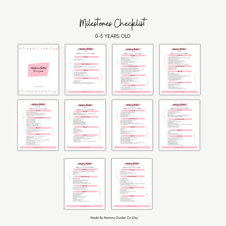 Printable Milestones Checklist for Baby, Toddler, & Preschooler ...