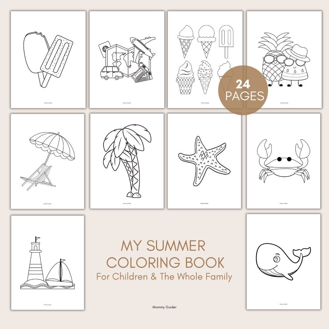 Summer Coloring Pages | Summer PDF Coloring Summer Printables | Beach ...