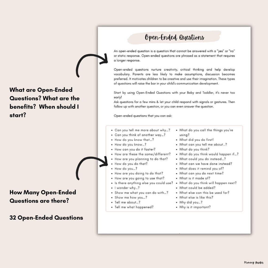 Open-ended Play Questions for Toddlers & Preschoolers (PDF Printable ...