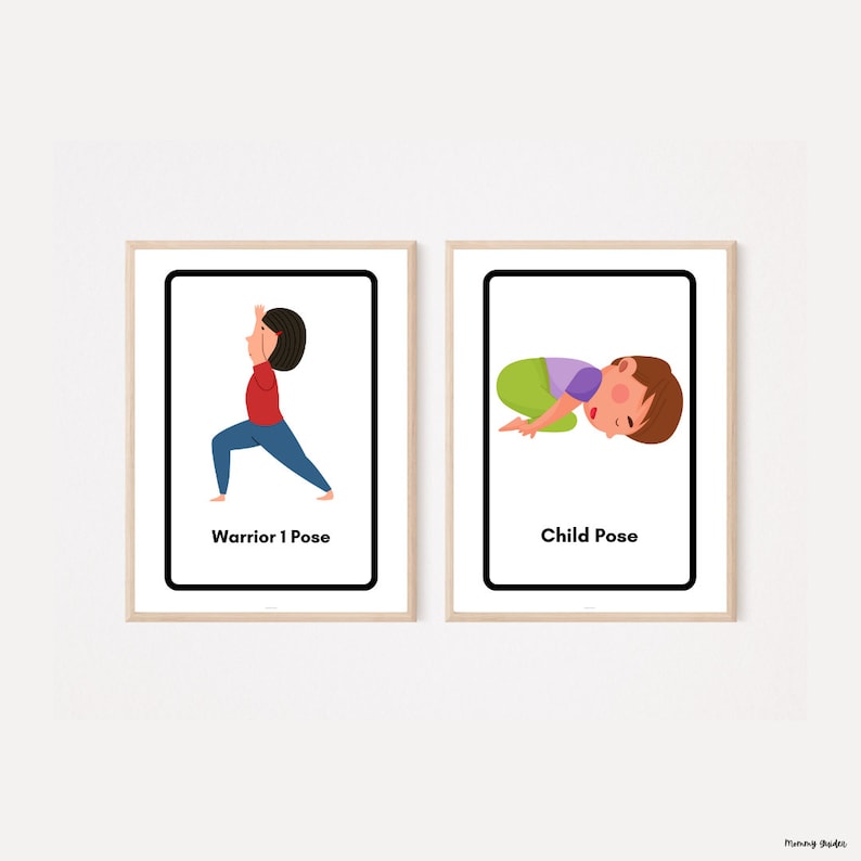 Yoga Poster Wall Art for Toddlers Preschoolers & School Age Children ...