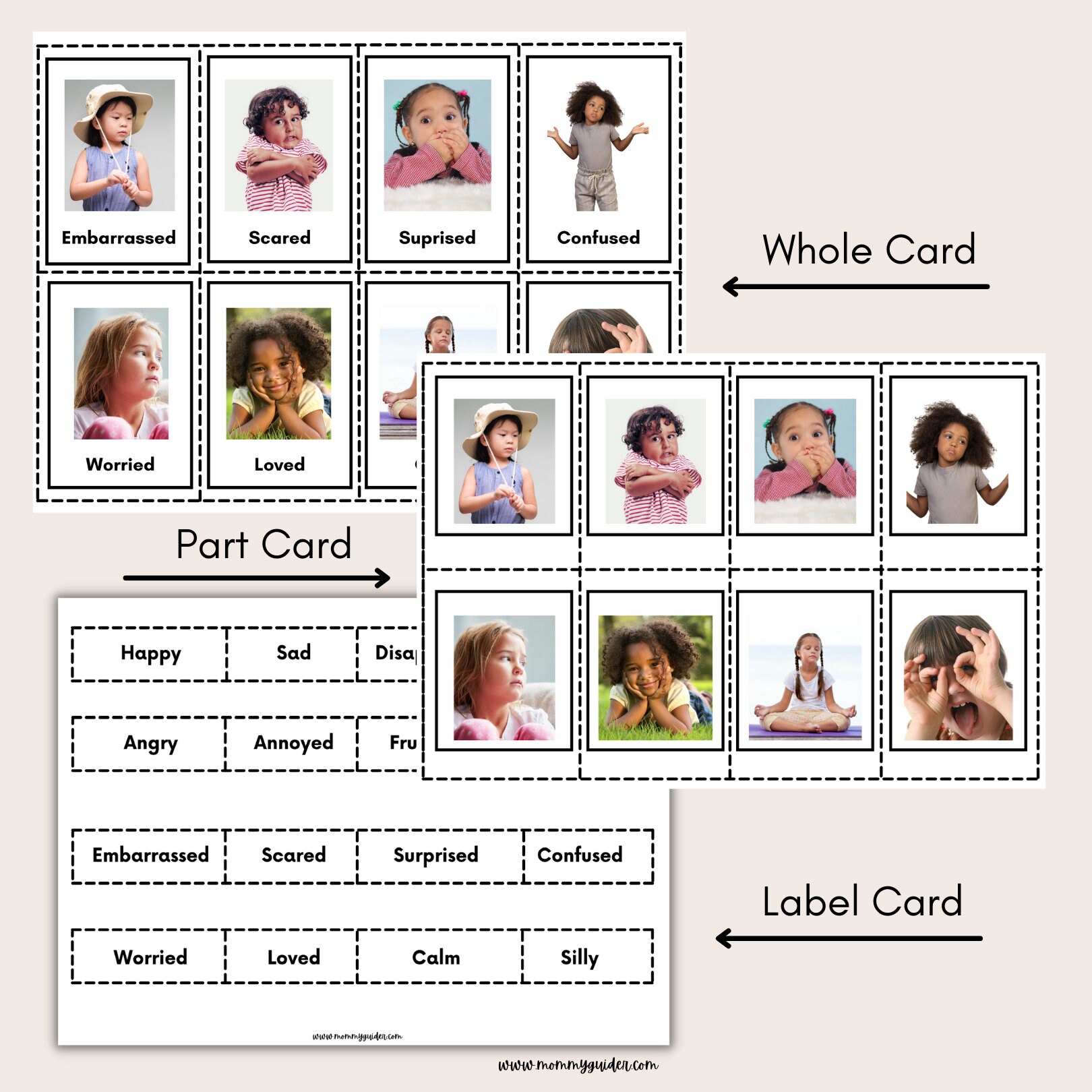 Montessori 3 Part Feeling Flash Cards| Emotions & Feeling Educational ...