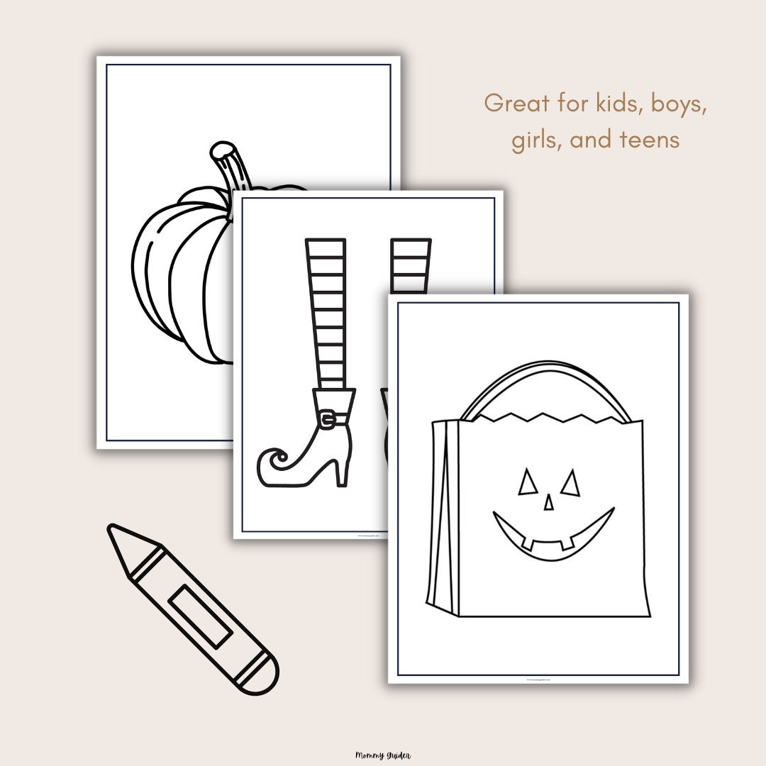 My Halloween Coloring Book Cute Non Scary Halloween Coloring - Etsy