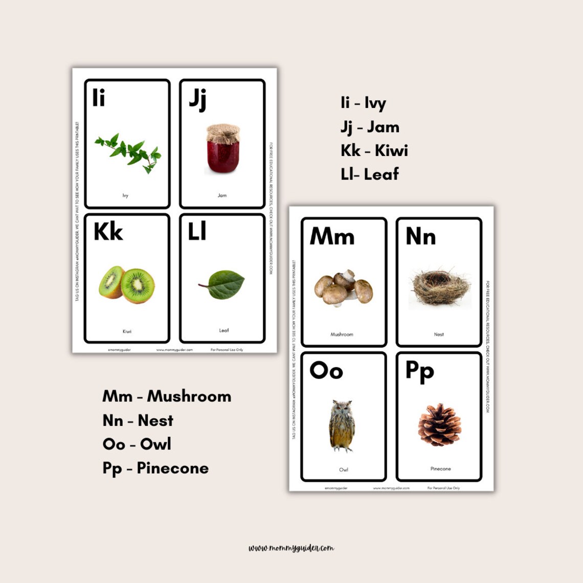 Abc Nature Flashcards Printable Pre K Flash Cards - Etsy
