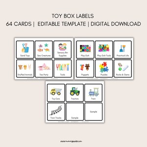 Kid Toy Box Editable Labels With Pictures - Etsy