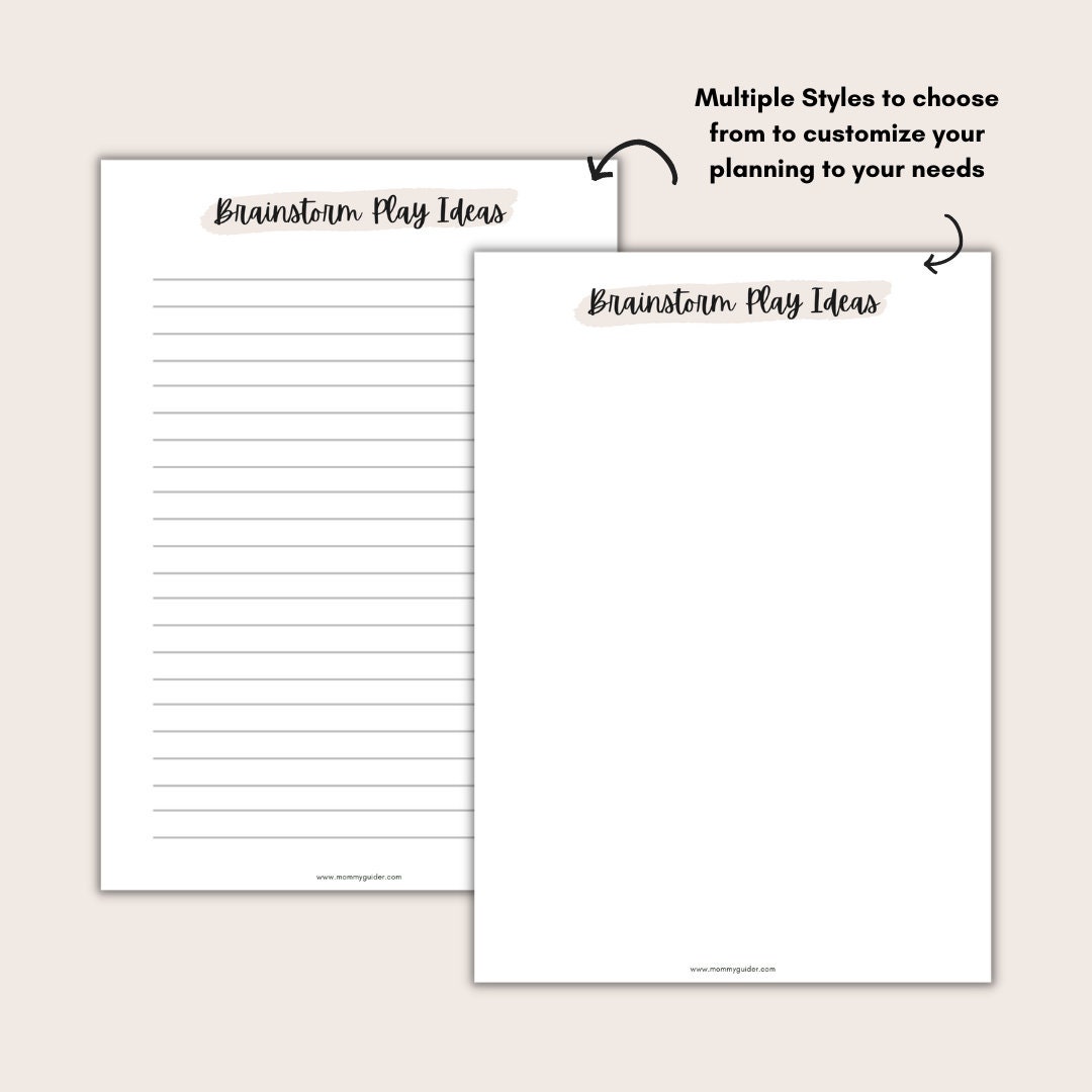 Play Activity Planner Editable Printable Montessori Inspired Kids ...