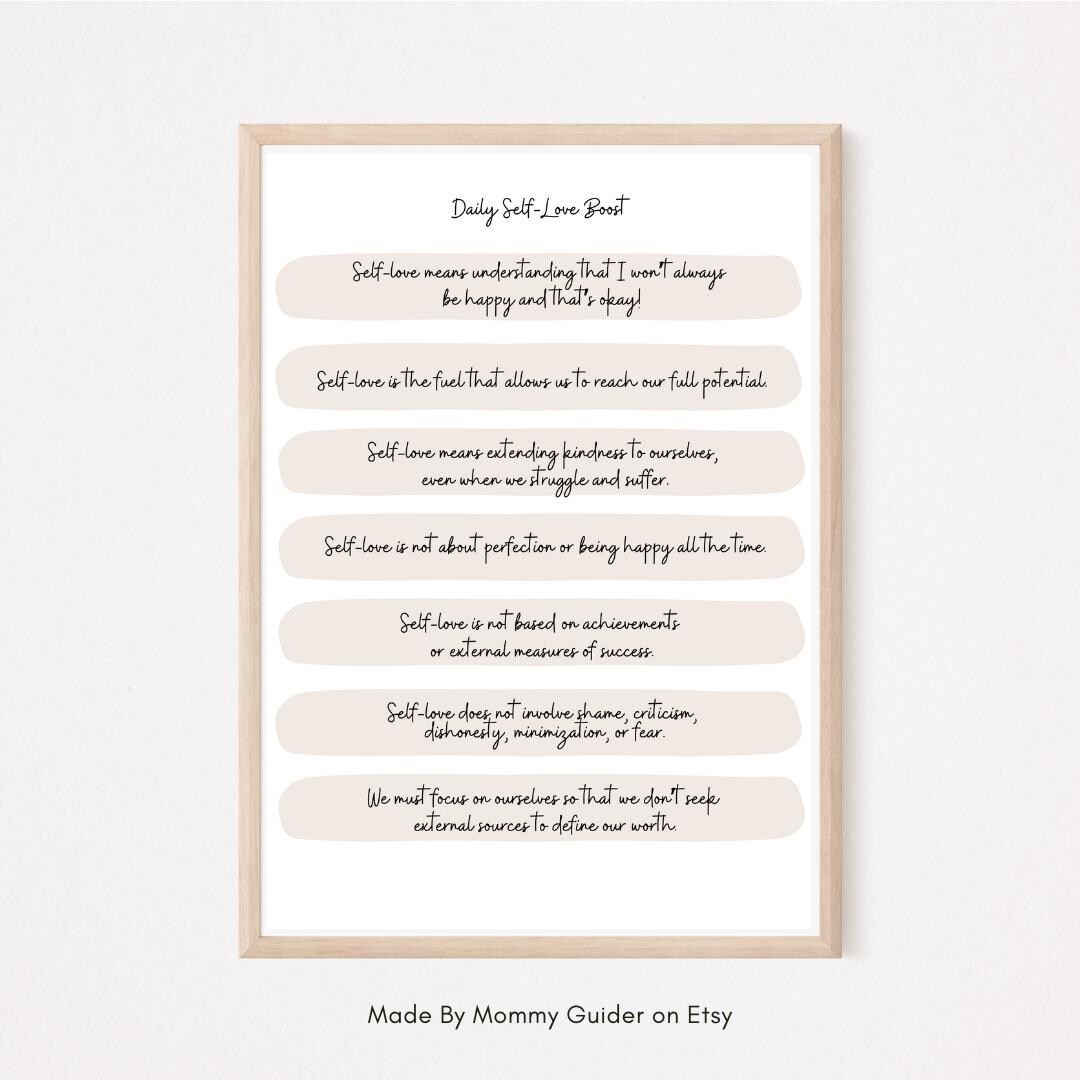 Daily Self-love Boost – Printable Affirmations | Emotional Well-being ...