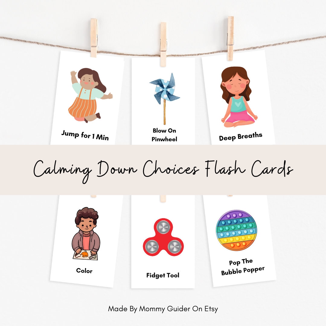 Calming Down Choices Flashcards| Self Regulations Techniques for ...