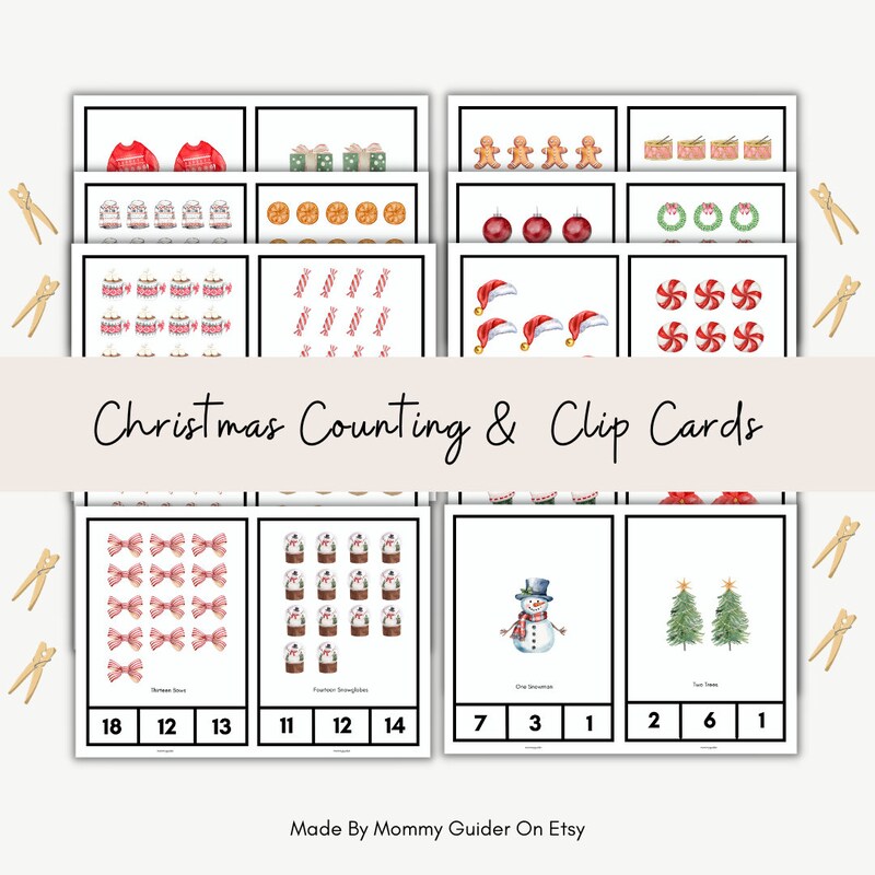 Count and Clip Cards - Etsy