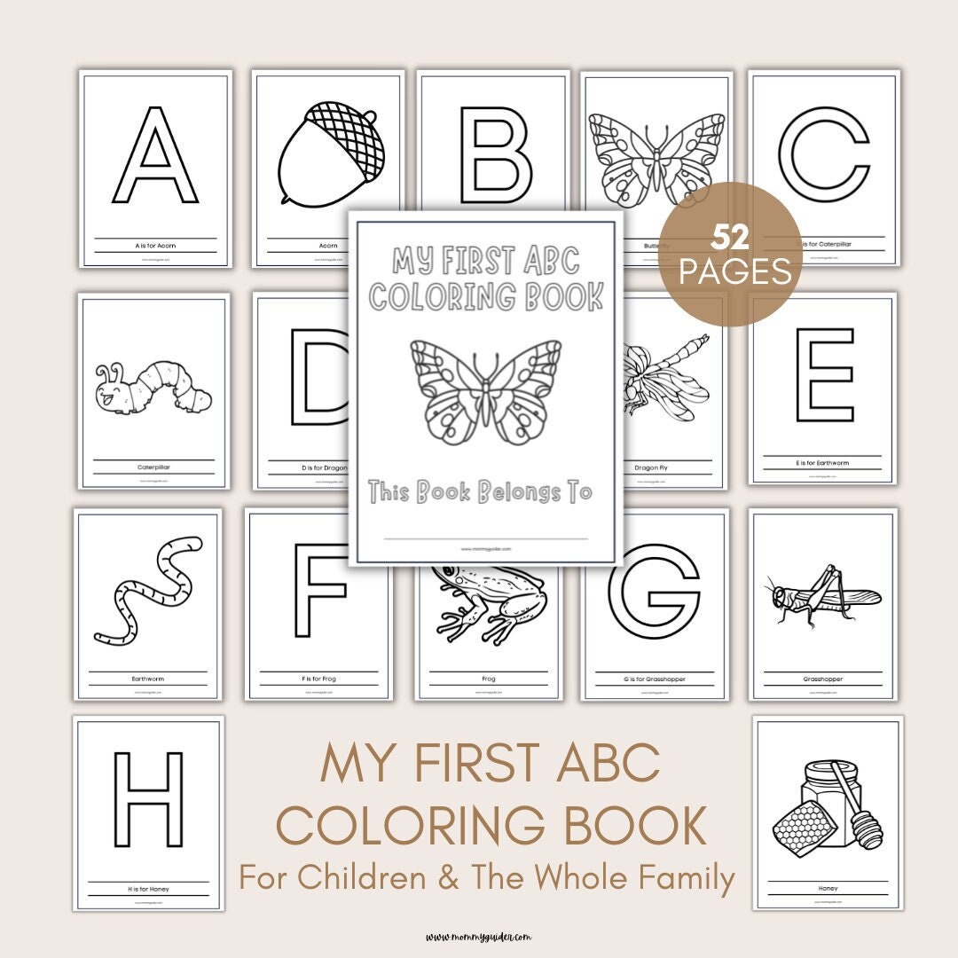 My First Nature ABC Coloring Book| Alphabet Nature Coloring Sheets for ...