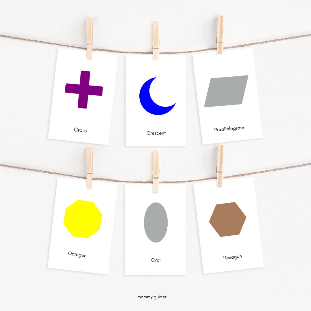 Shape Coloring Book for Toddlers: 15 Shape Flashcards (instant Download ...