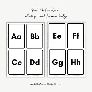 Alphabet Flash Cards for Kids Printable| Uppercase & Lowercase Abc for ...