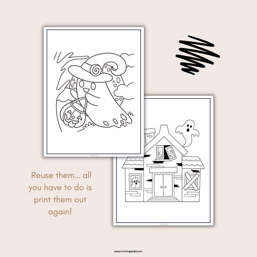 My Halloween Coloring Book Cute Non Scary Halloween Coloring - Etsy