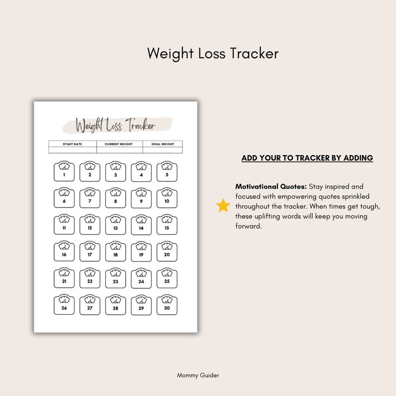 100 Pound Weight Loss Tracker: Printable Journal (digital Download ...