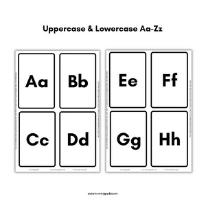 Alphabet Flash Cards for Kids Printable Uppercase & Lowercase - Etsy