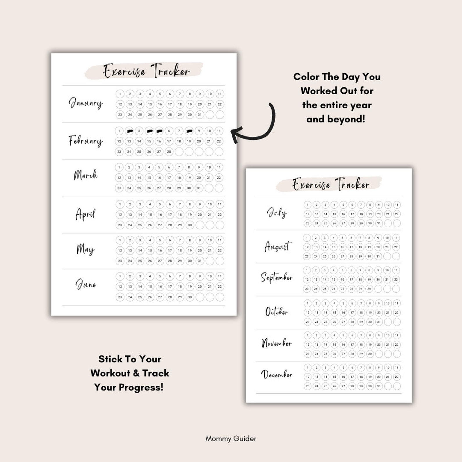 Exercise/workout Tracker Editable and Template Printable - Etsy