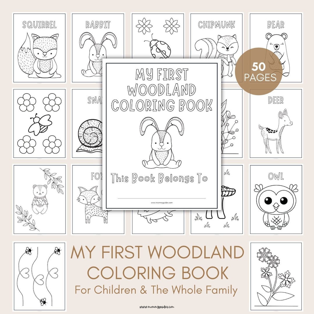 My First Woodland Animal Coloring Book| Cute Woodland Theme Coloring ...