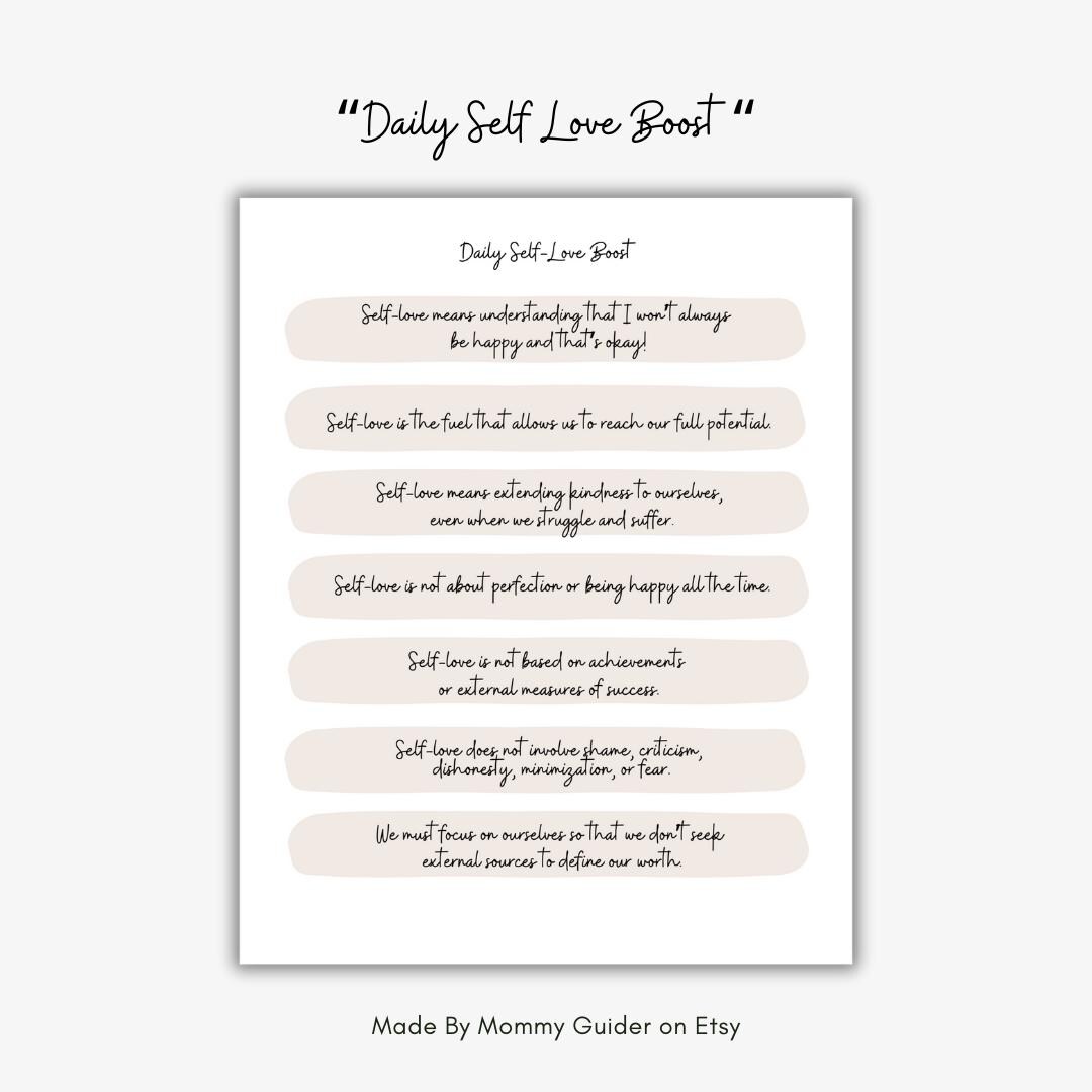 Daily Self-love Boost – Printable Affirmations | Emotional Well-being ...