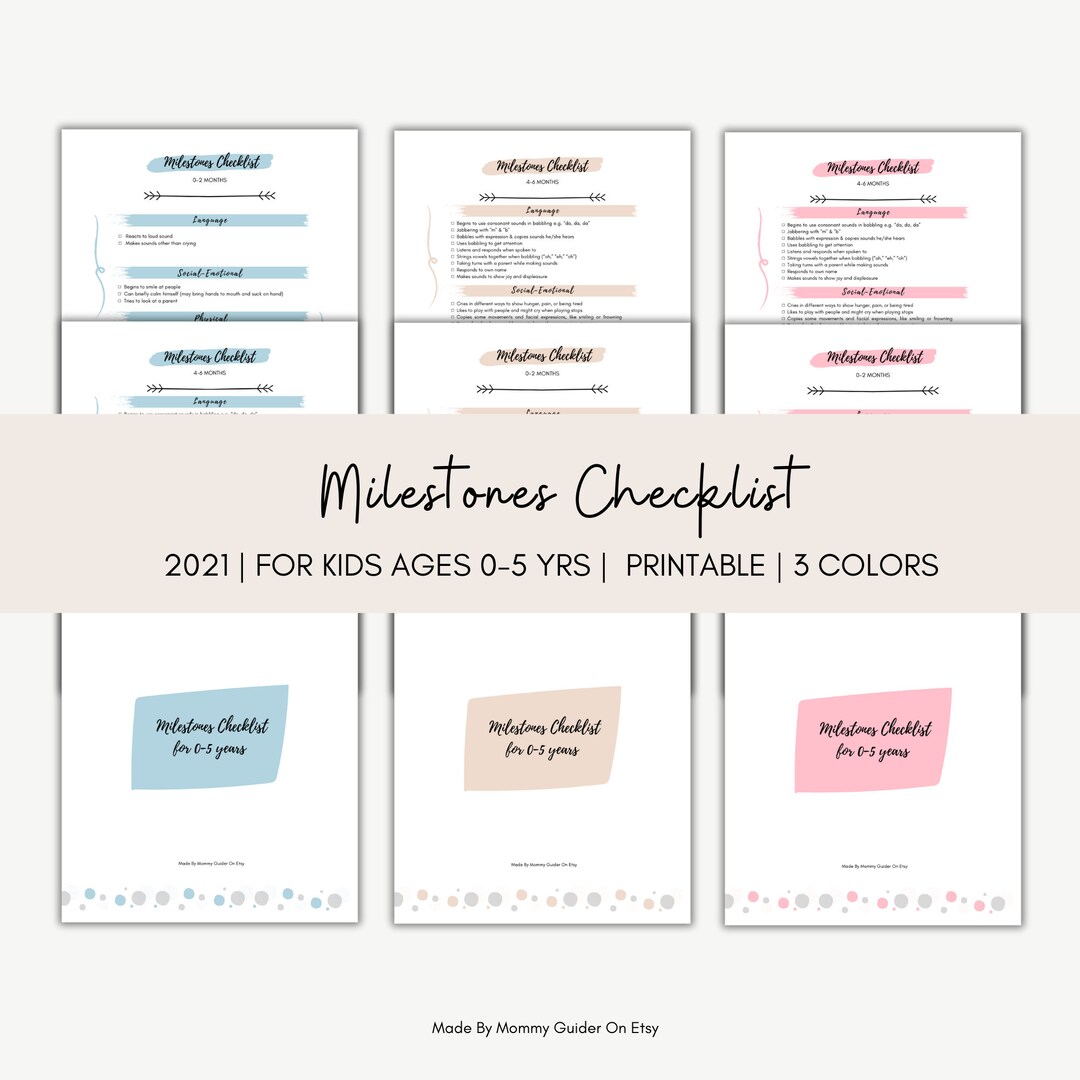 Printable Milestones Checklist for Baby, Toddler, & Preschooler ...