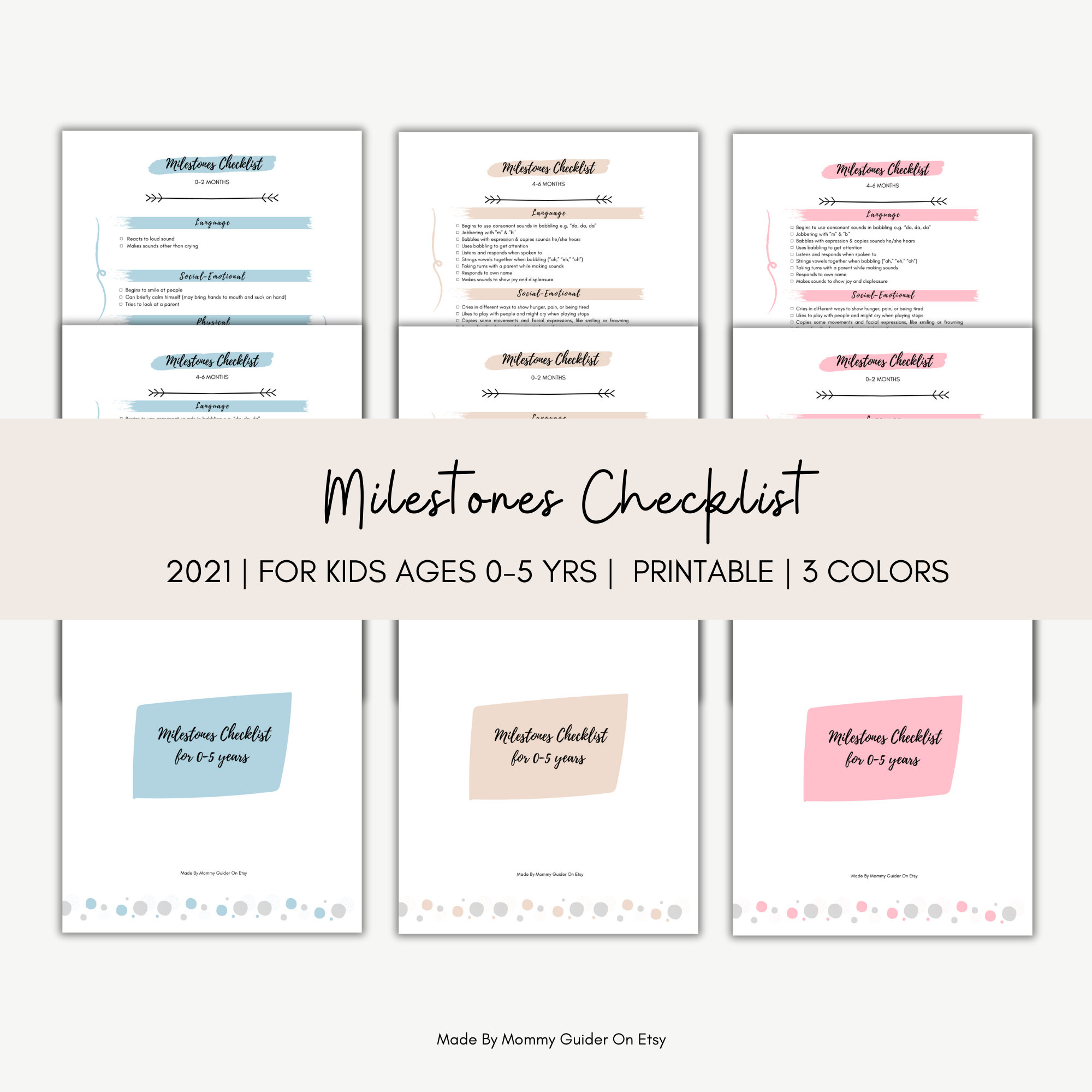 Printable Milestones Checklist for Baby, Toddler, & Preschooler ...