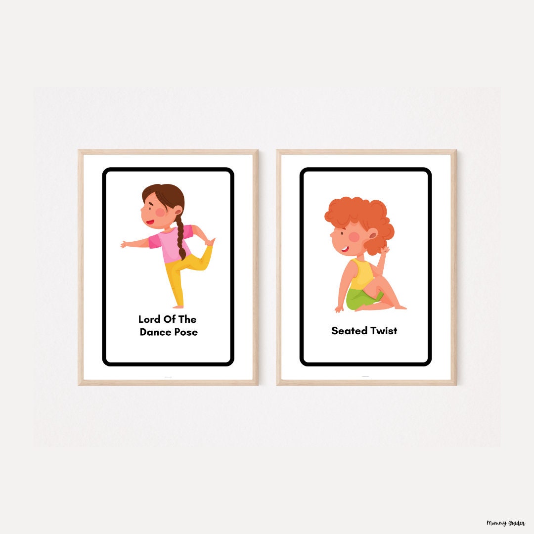 Yoga Poster Wall Art for Toddlers Preschoolers & School Age Children ...