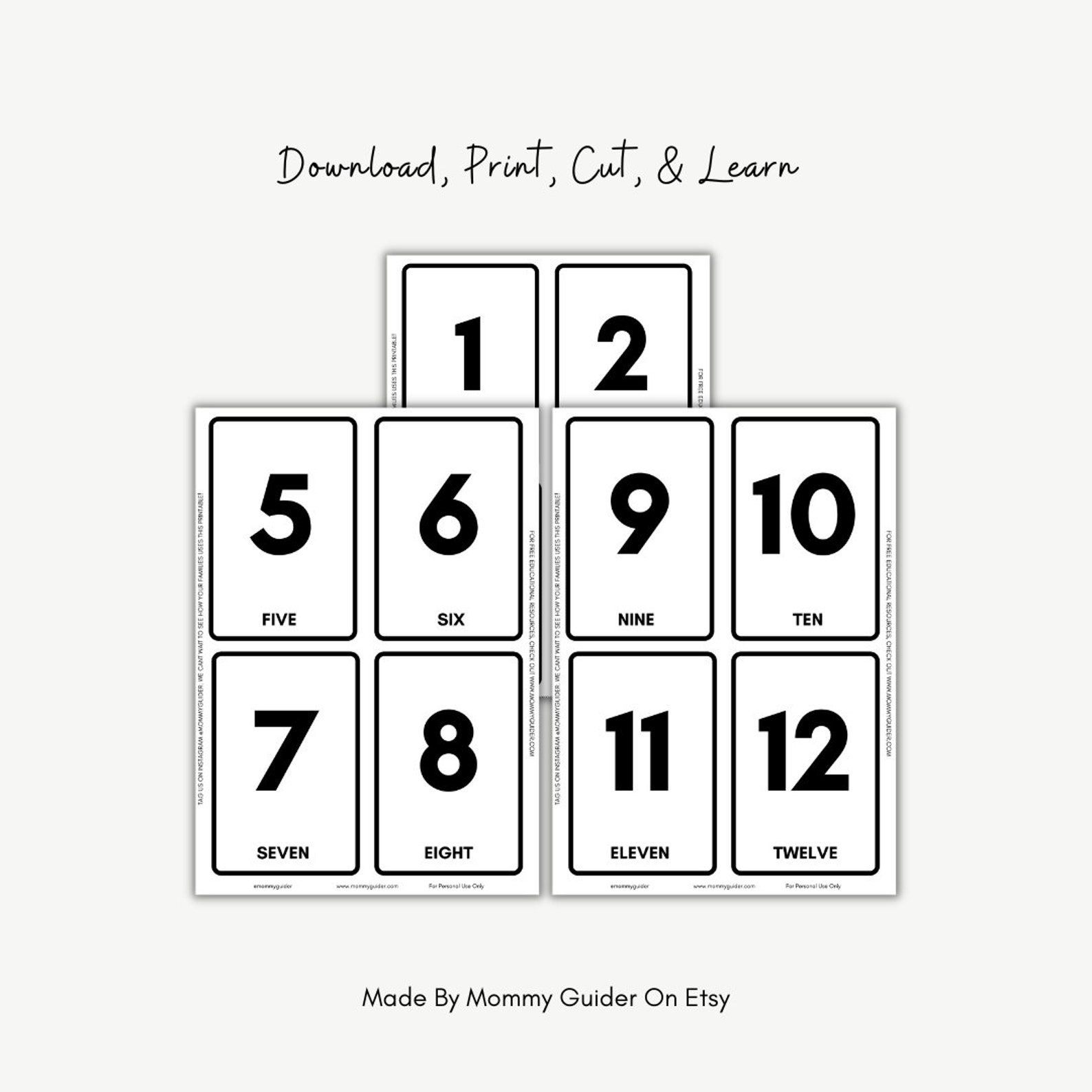 Number Flashcards 0-31: Minimalist Math Printable (PDF) - Etsy