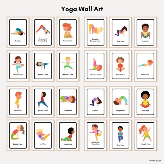 Yoga Poster Wall Art for Toddlers Preschoolers & School Age - Etsy