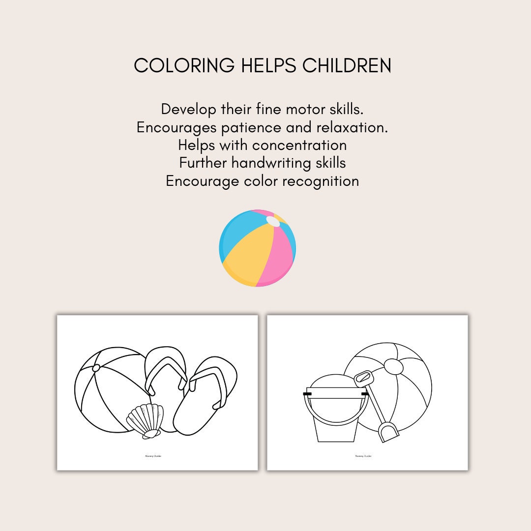 Summer Coloring Pages Summer PDF Coloring Summer Printables Beach ...