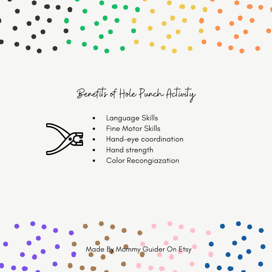 Hole Punch Color Activity for Preschoolers and Kindergarteners Fine ...