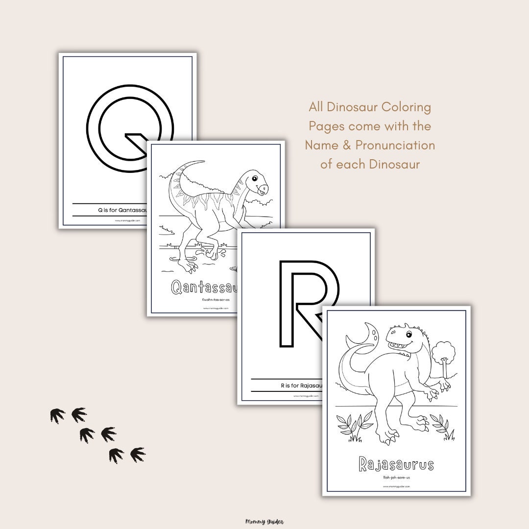 Roar-tastic ABC Dinosaur Coloring Book for Kids 52 Pages of Prehistoric ...