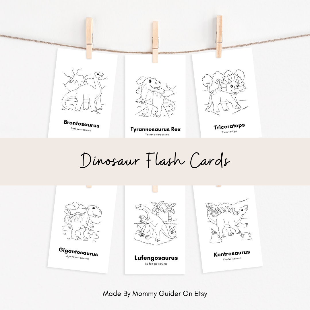 Printable Dinosaur Adventure Flashcards - Learning Fun for Kids - for ...