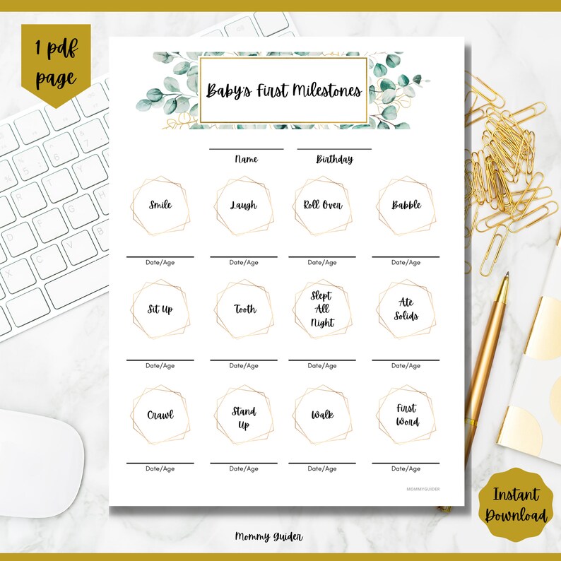 Baby First Year Milestones Chart Checklist 0-12 Months - Etsy Canada
